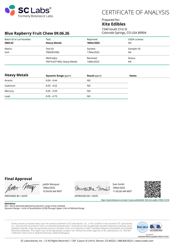 Xite Soft Chews 30mg (Blue Raspberry) - The Joint Stop